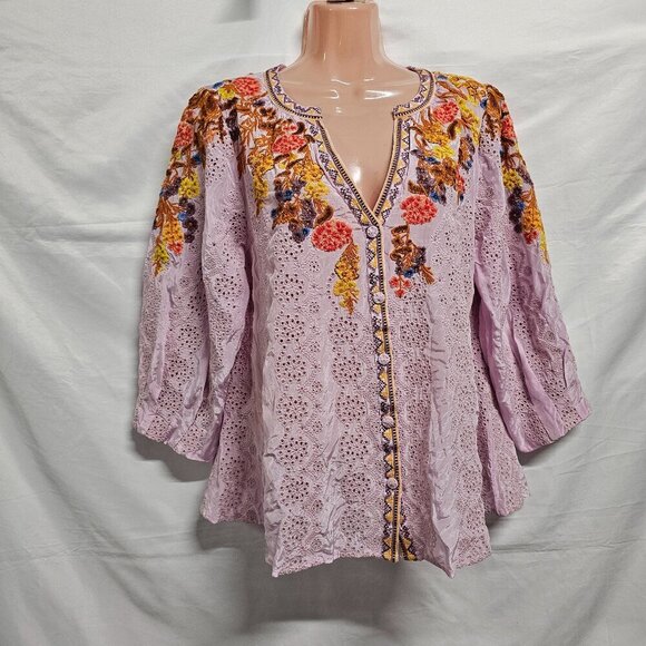Sundance | Tops | Sundance Embroidered Eyelet Top Blouse Women Size S ...